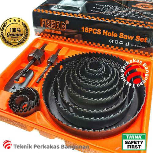 Jual Hole saw set 16pcs Heavy duty/Mata bor lubang pipa pvc hidroponik ...