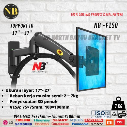 Jual BRACKET TV LED MONITOR 17"-27" NORTH BAYOU NBF150 nb f150 WALL ...