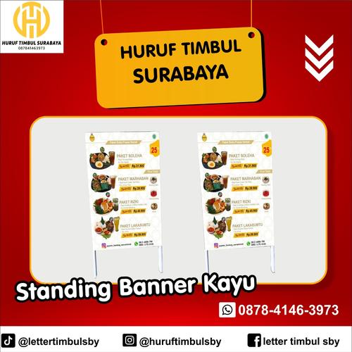 Jual Jual Papan Promosi Standing Banner Kayu Portable Standing Banner ...