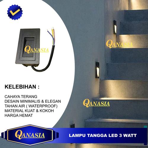 Jual Lampu Tangga Tanam LED 3 Watt 3W Kotak Persegi Panjang Indoor ...