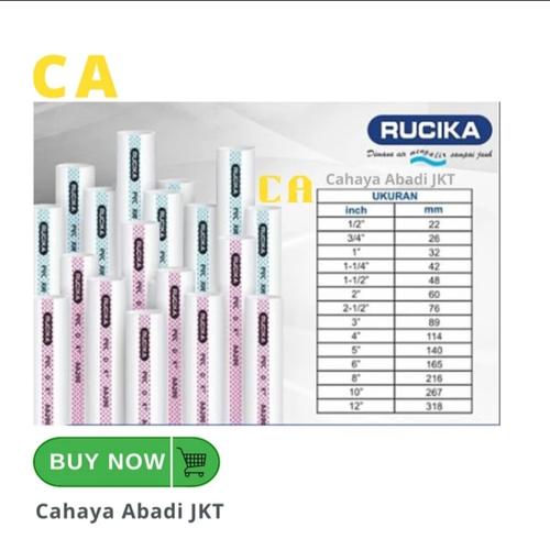 Jual PIPA AIR PVC RUCIKA STANDARD 4" / 4in D - std_4D_20btg - Jakarta ...