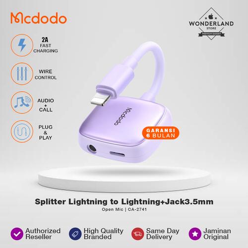 Jual Mcdodo Splitter Lightning to Lightning + Jack 3.5mm Converter CA-6340 - CA-2741 - Kota ...