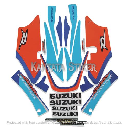 Jual sticker striping motor suzuki satria r 2001 putih-biru - Kab ...