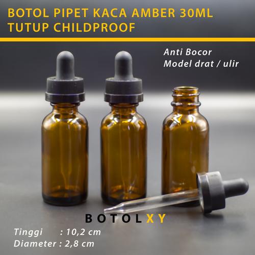 Jual Botol Pipet Tetes 30ml Kaca Tebal Coklat / Amber - Tutup ...