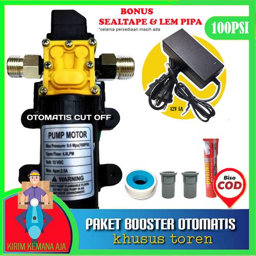 Jual paket pompa booster khusus toren pump motor 100psi otomatis - 1/2" adaptor 3a - Kab. Bogor ...