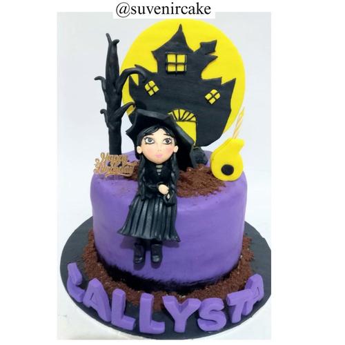 Jual Cake Wednesday Addams/kue ulang tahun wednesday addams/Wednesday ...