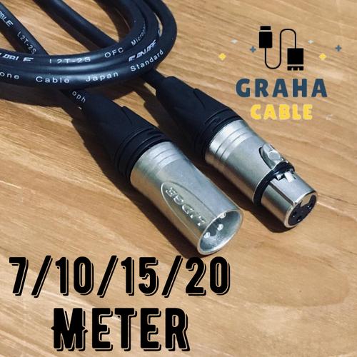 Jual Kabel Mic Audio XLR Canon Male to Canon Female 7/10/15/20 Meter ...