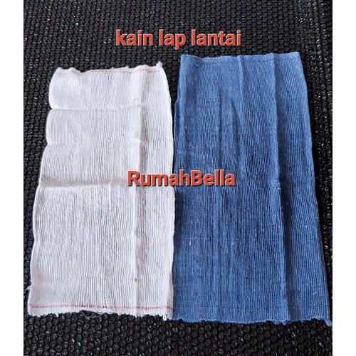 Jual Kain Lap Pel Kebersihan Lantai / Alat Lap Pel Tangan Biru & Putih ...