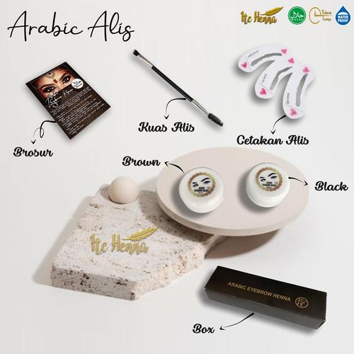 Jual Arabic Henna Alis Brow Henna Premium Henna Coklat & Hitam - Hitam ...