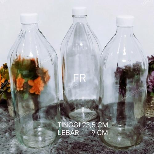 Jual botol kaca 1000ml botol kaca 1liter tutup plastik botol jus botol ...