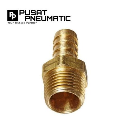 Jual Hose nepel / nepel selang Kuningan Drat Male 1/2" x Hose 1/8 ...