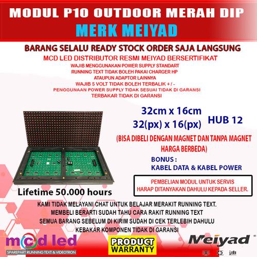 Jual MODUL P10 MERAH 6 BAUT OUTDOOR LED PANEL RUNNING TEXT MEIYAD ...