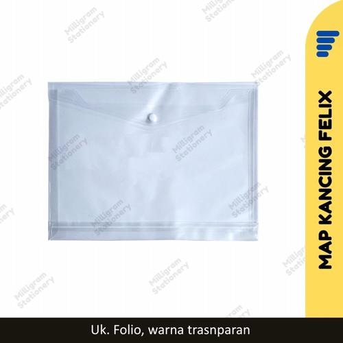 Jual Map Plastik Kancing Felix/ Folio F4/ Folder Kertas Dokumen - Biru ...