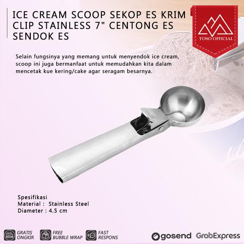 Jual Ice Cream Scoop Sekop Es Krim Clip Stainless 7" Centong Es Sendok ...
