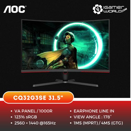 Jual AOC CQ32G3SE 31.5 inch Curved QHD 165Hz 1ms 1000R VA Gaming ...