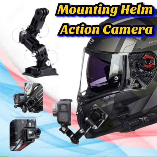 Promo Mounting Helm Helmet Chin Mount GoPro YI Action Cam Helm Curved ...