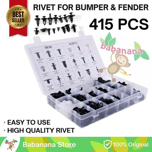 Jual 415 pcs rivet clip interior bumper pintu mobil set assortment ...