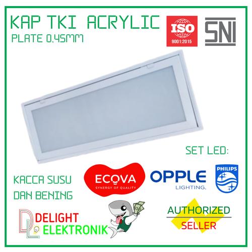 Jual KAP LAMPU TKI ACRYLIC 1X18 2X18 1X36 2X36 0,45mm PLATE - 2X36, SET ...