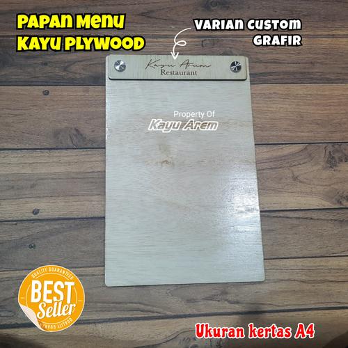 Jual CUSTOM Papan Alas MENU KAYU Plywood Board / Cover Buku Tulis A4 ...