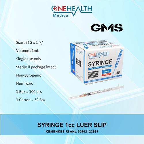 Jual Syringe 1ml / Spuit 1cc Onehealth Per Box isi 100 Pcs - Kab ...