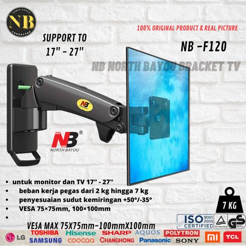 Jual BRACKET TV MONITOR LED LCD NORTH BAYOU NB F120 NBF120 17"-27" TILT ...