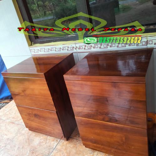 Jual nakas minimalis nakas 2 laci rahasia kayu jati solid nakas anti ...