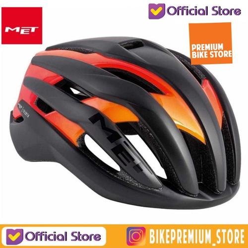 Promo Met Trenta Black orange Helm Original Sepeda Roadbike MTB Helmet ...