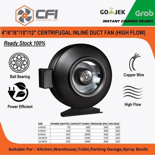 Jual 4"/6"/8"/10"/12" Centrifugal Inline Duct Fan/Booster Fan/Exhaust ...