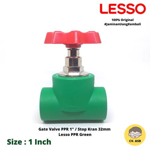 Jual Gate Valve 1" PPR Stop Kran 32 Inch 32mm Lesso Green LESSO PPR ...