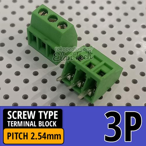 Jual Terminal Block 3P Kecil Pitch 2.54mm 3 Pin PCB Screw Type Elantech ...