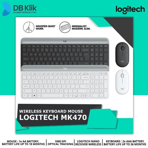 Promo Keyboard Mouse Logitech MK470 Slim Wireless Combo 1000DPI - MK ...