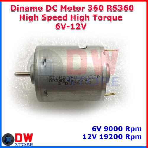 Jual Dinamo DC Motor 360 RS360 High Speed RPM High Torque DC 6V - 12V ...