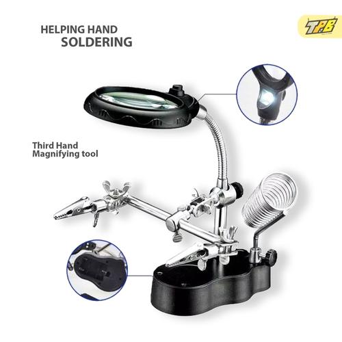 Jual Alat Bantu Pegangan Solder Plus Kaca Pembesar LED Helping Hand ...