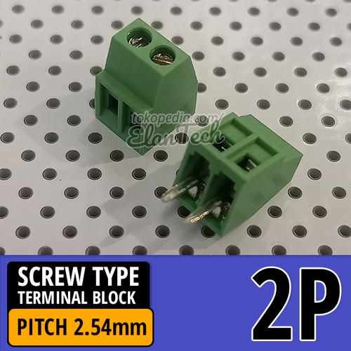 Jual Terminal Block 2P Kecil Pitch 2.54mm 2 Pin PCB Screw Type Elantech ...