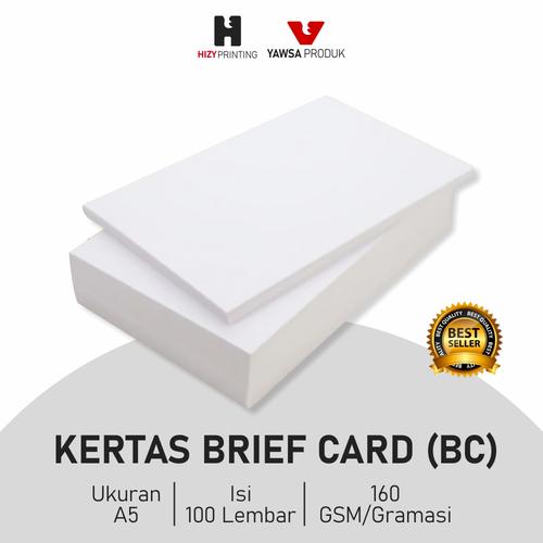 Jual Kertas Brief Card (BC) 160 GSM Ukuran A5 - Isi 100 Lembar - Kuning ...
