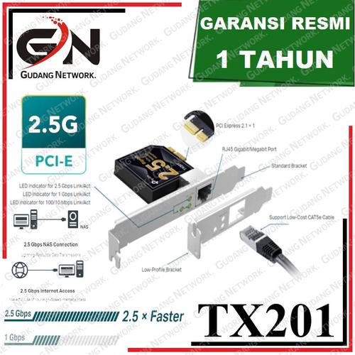 Jual TP-Link TX201 2.5 Gigabit PCIe Network Adapter tplink tx201 pcie ...