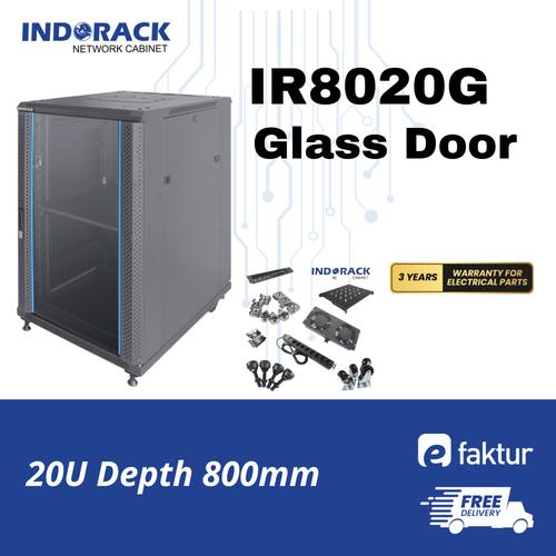 Jual Close Rack Indorack IR8020G 20U Depth 800mm Glass Door - Jakarta ...