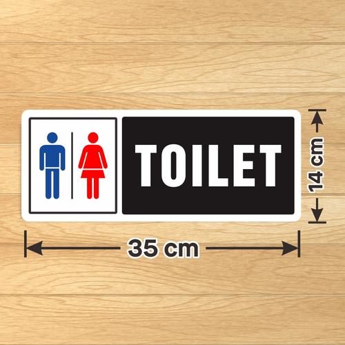 Jual Sticker Label Sign Vinyl Stiker Pintu Toilet Kamar Mandi 35 x 14 ...