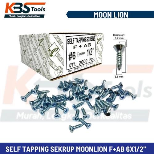 Jual FAB Sekrup Tapping 6 x 1/2" MOONLION - Skrup 1 cm Mebel Moon Lion - 50 PCS - Kota Makassar ...