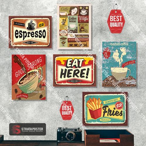 Jual Hiasan dinding cafe Poster retro Dekorasi ruangan Wall decor ...