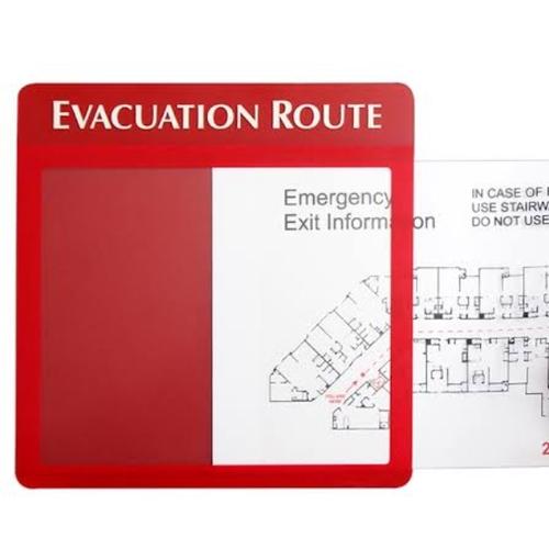 Jual akrilik custom evacuation map plan sign tanda papan board insert ...