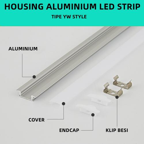 Jual COVER LAMPU ALUMINIUM LED STRIP KAP HOUSING TIPE V STYLE 90° 1 ...