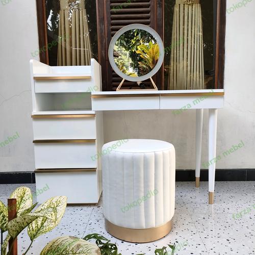 Jual meja rias lampu / meja makeup / meja rias minimalis modern - Hitam ...