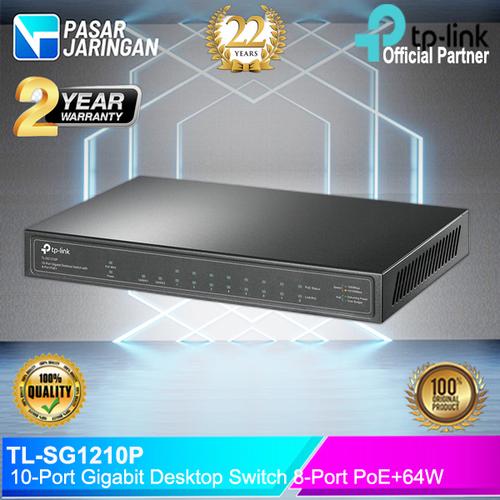 Jual TP-Link TL-SG1210P 10-Port Gigabit Desktop Switch with 8-Port PoE+ ...