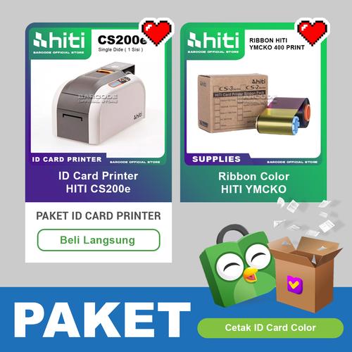 Promo Paket Printer ID Card HITI CS200E Single Side + 2 Ribbon Color ...