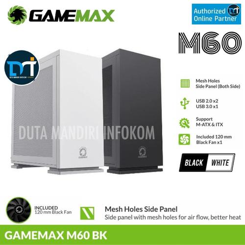 Jual GameMax M60 - DUAL Mesh Highflow Air m-ATX Gaming Case - Black ...