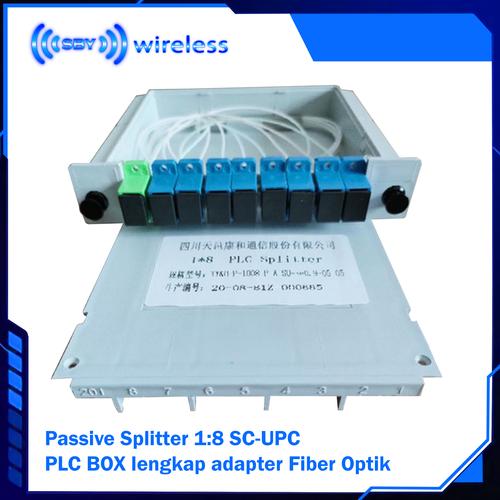 Jual Passive Splitter pasif PLC kaset BOX FO 1:8 SC UPC lengkap Fiber ...