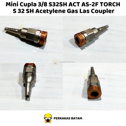 Jual Mini Cupla 3/8 S32SH ACT AS-2F TORCH S 32 SH Acetylene Gas Las Coupler - Kota Batam ...