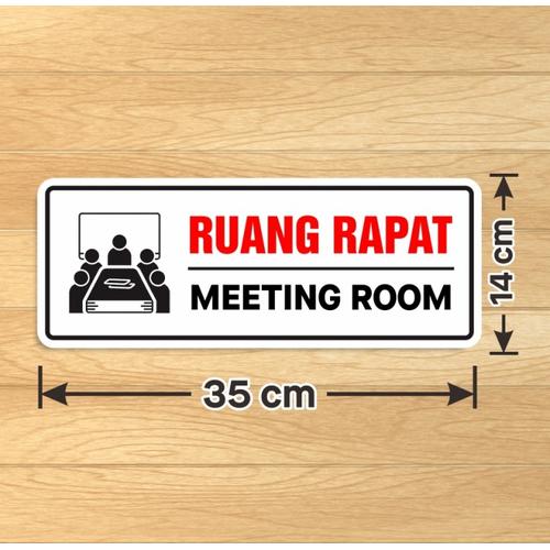 Jual Label Sticker Ruang Rapat Stiker Kaca Pintu Meeting Room 35 x 14 ...