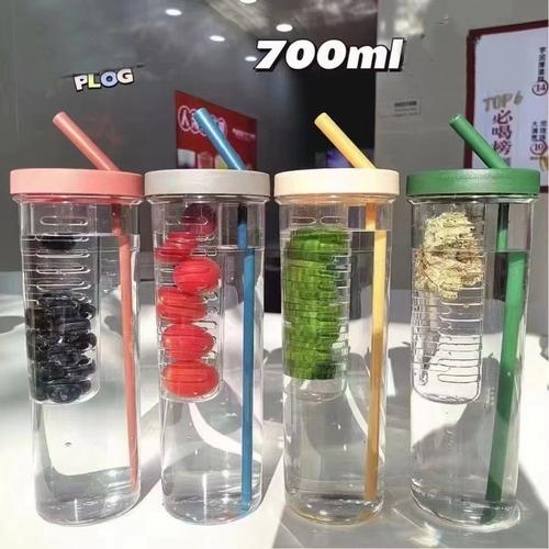 Promo Botol Minum Air Buah Sedotan Fruit Tea Infuse Water Straw Bottle ...